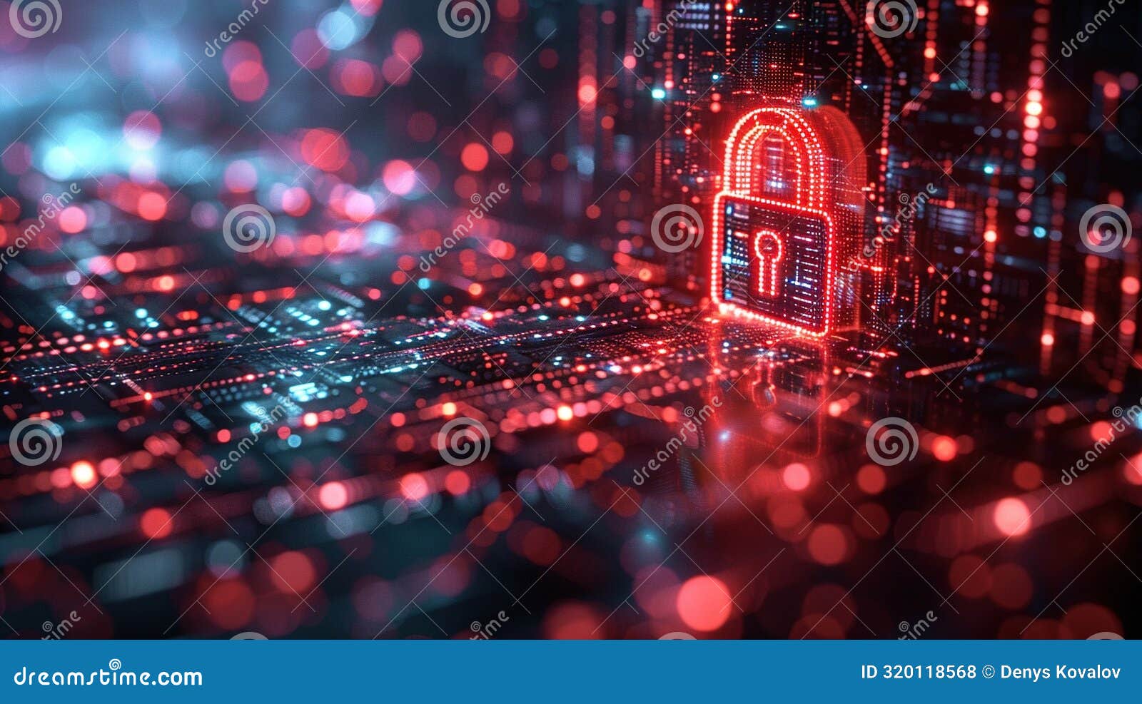 Digital Image of the Lock. the Concept of Aesthetic Security. Big Data ...