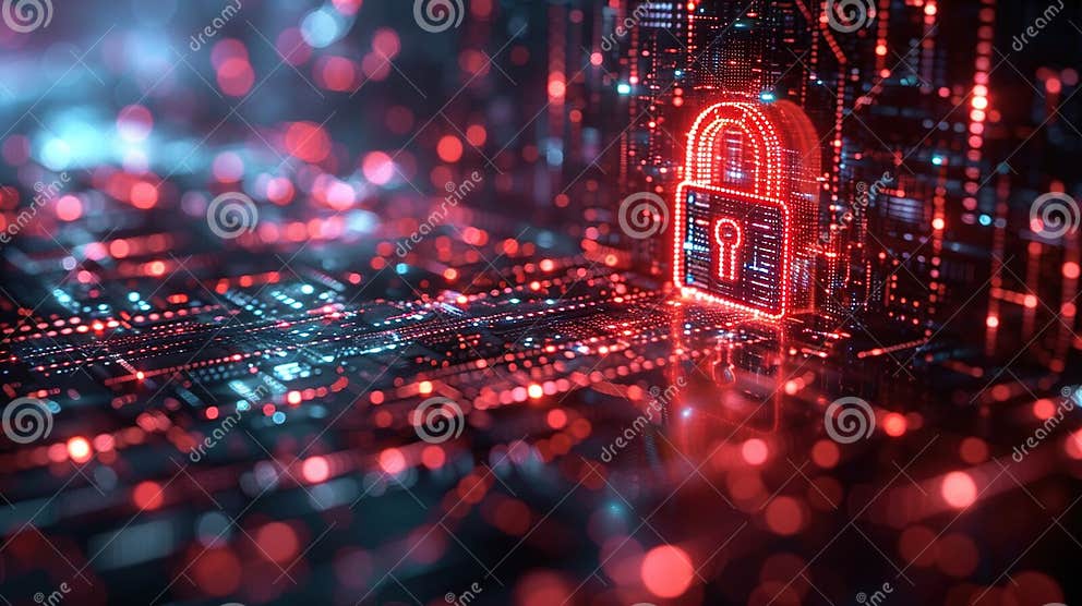 Digital Image of the Lock. the Concept of Aesthetic Security. Big Data ...