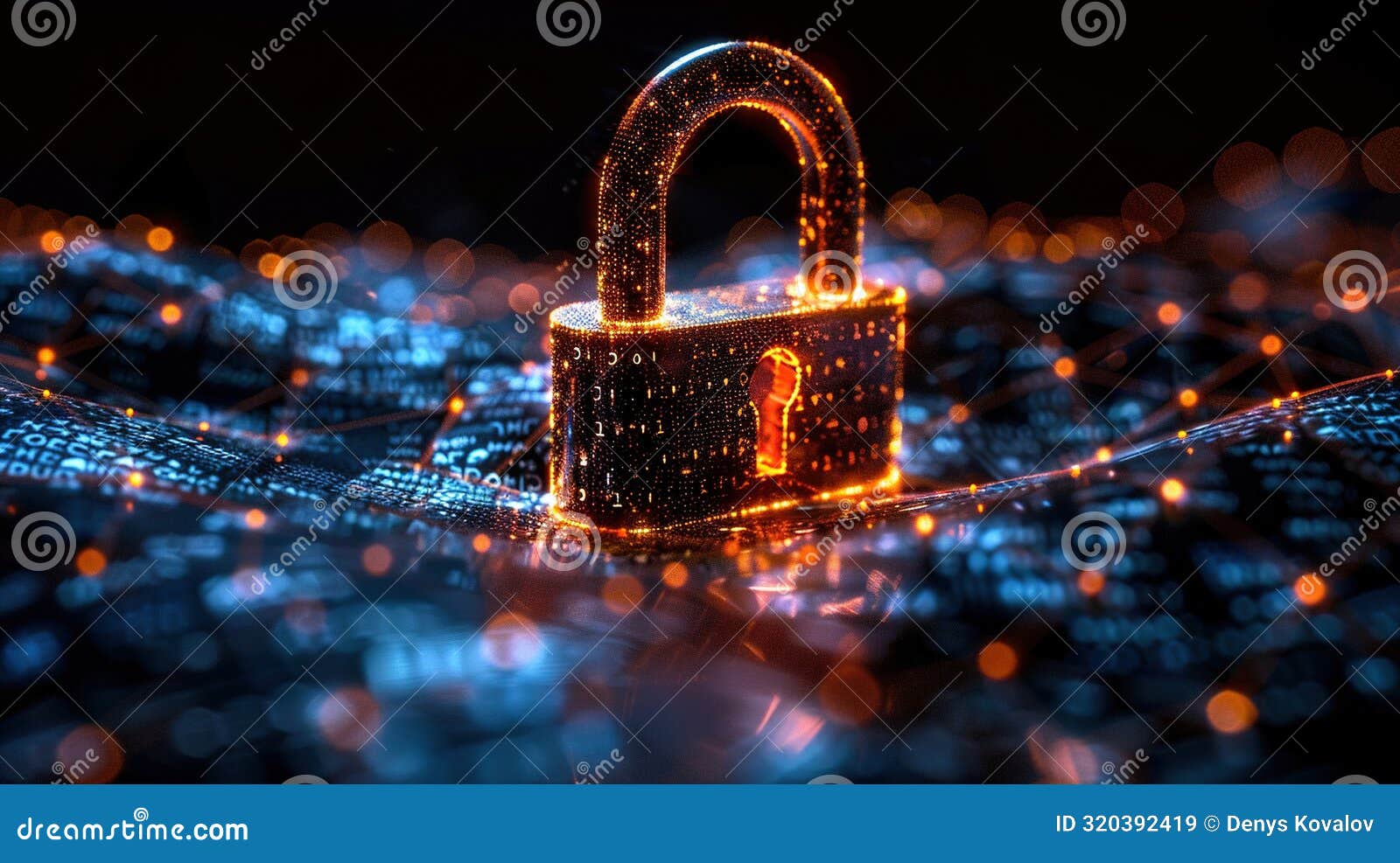 Digital Image of the Lock. the Concept of Aesthetic Security. Big Data ...