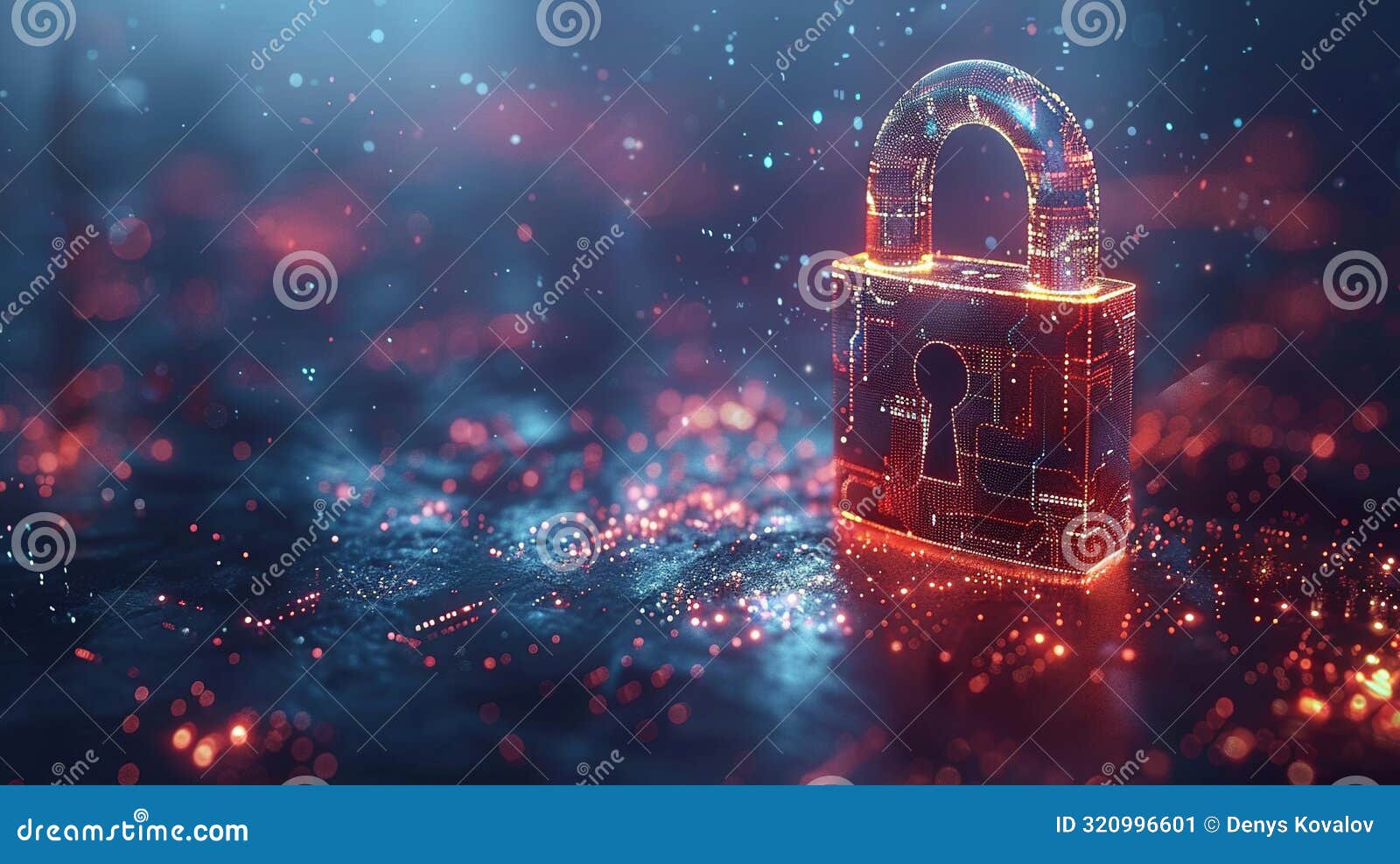 Digital Image of the Lock. the Concept of Aesthetic Security. Big Data ...