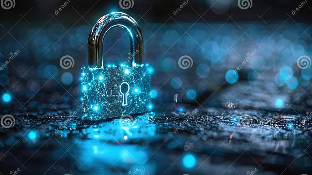 Digital Image of the Lock. the Concept of Aesthetic Security. Big Data ...