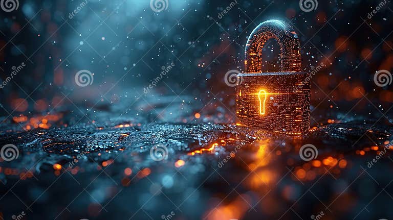 Digital Image of the Lock. the Concept of Aesthetic Security. Big Data ...