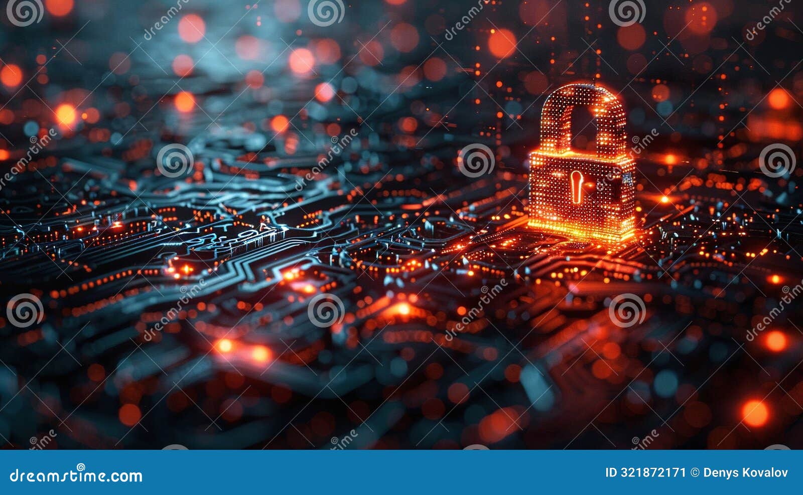 Digital Image of the Lock. the Concept of Aesthetic Security. Big Data ...