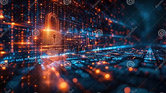 Digital Image of the Lock. the Concept of Aesthetic Security. Big Data ...