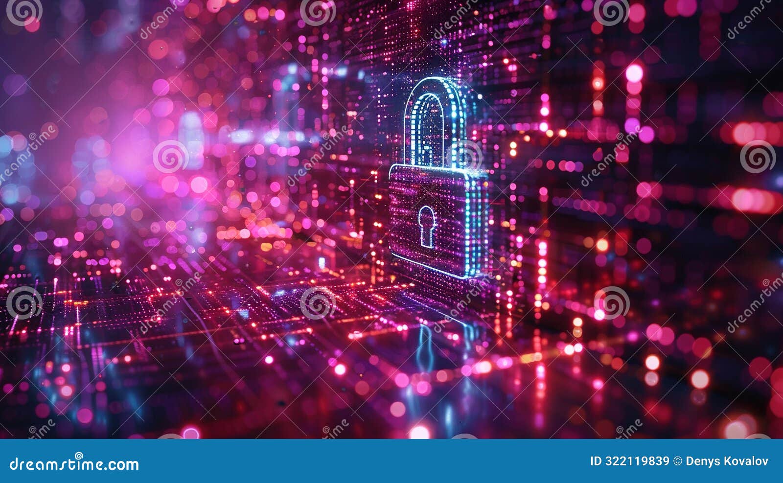 Digital Image of the Lock. the Concept of Aesthetic Security. Big Data ...