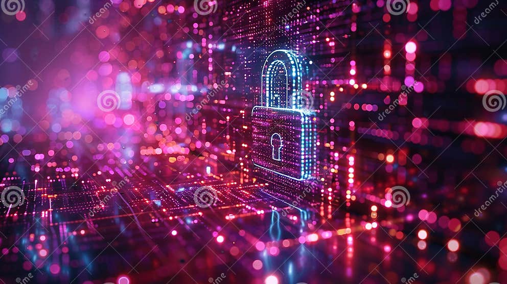 Digital Image of the Lock. the Concept of Aesthetic Security. Big Data ...