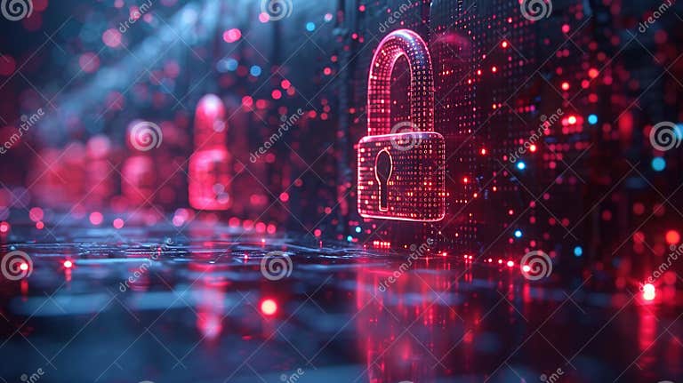 Digital Image of the Lock. the Concept of Aesthetic Security. Big Data ...