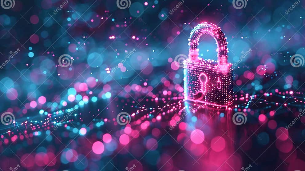 Digital Image of the Lock. the Concept of Aesthetic Security. Big Data ...
