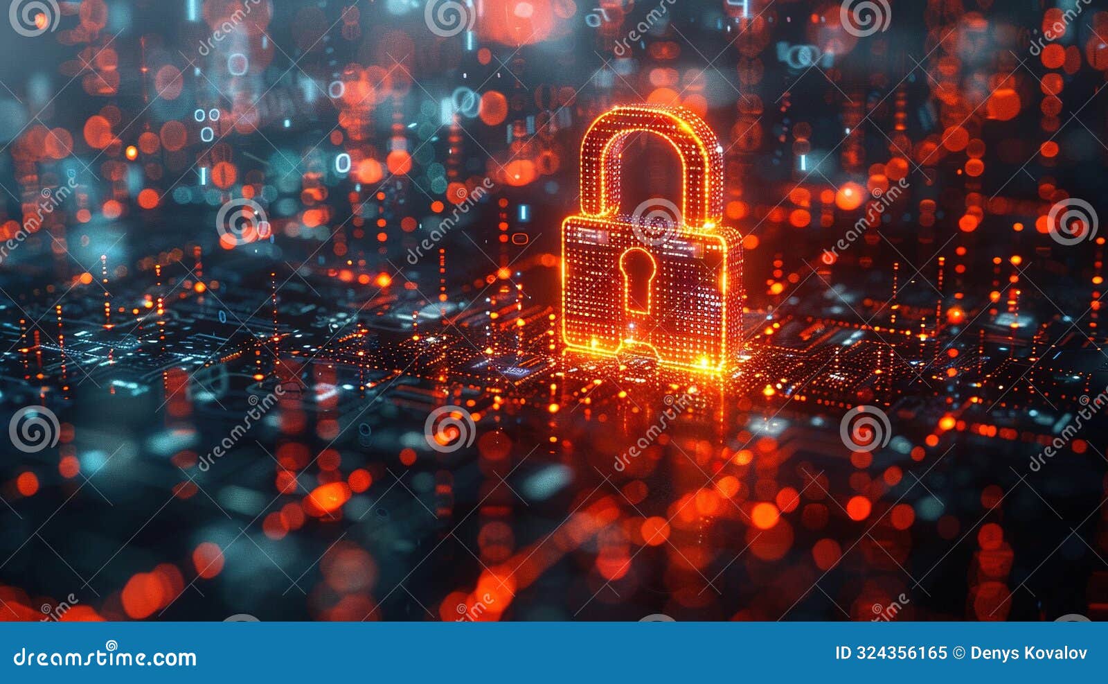 Digital Image of the Lock. the Concept of Aesthetic Security. Big Data ...