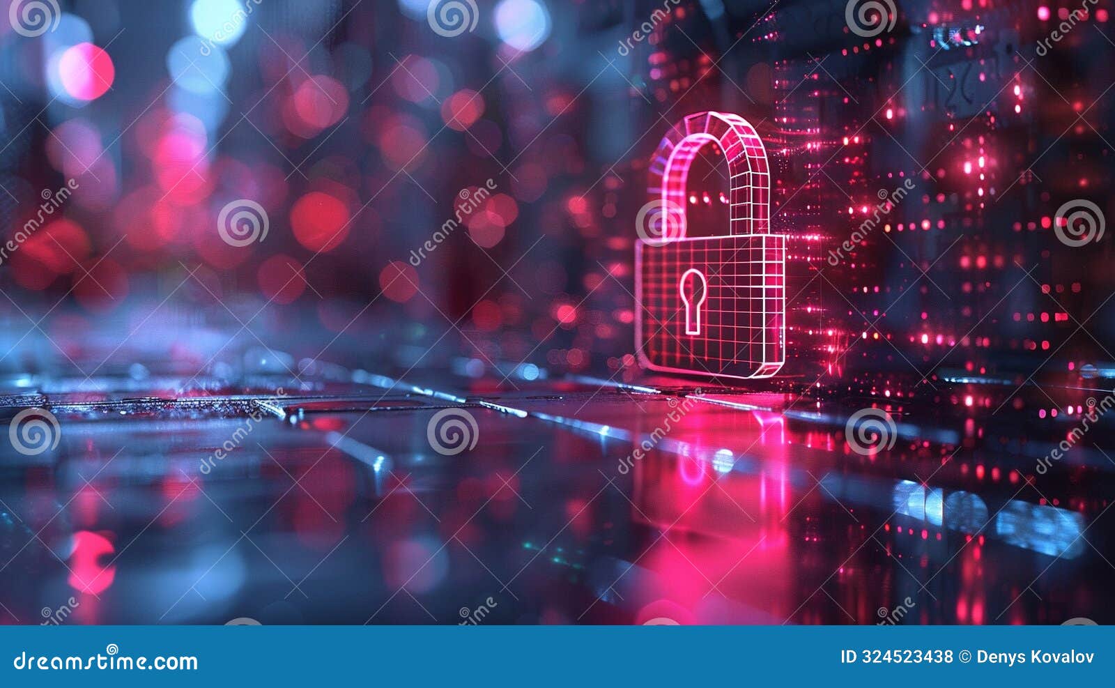 Digital Image of the Lock. the Concept of Aesthetic Security. Big Data ...