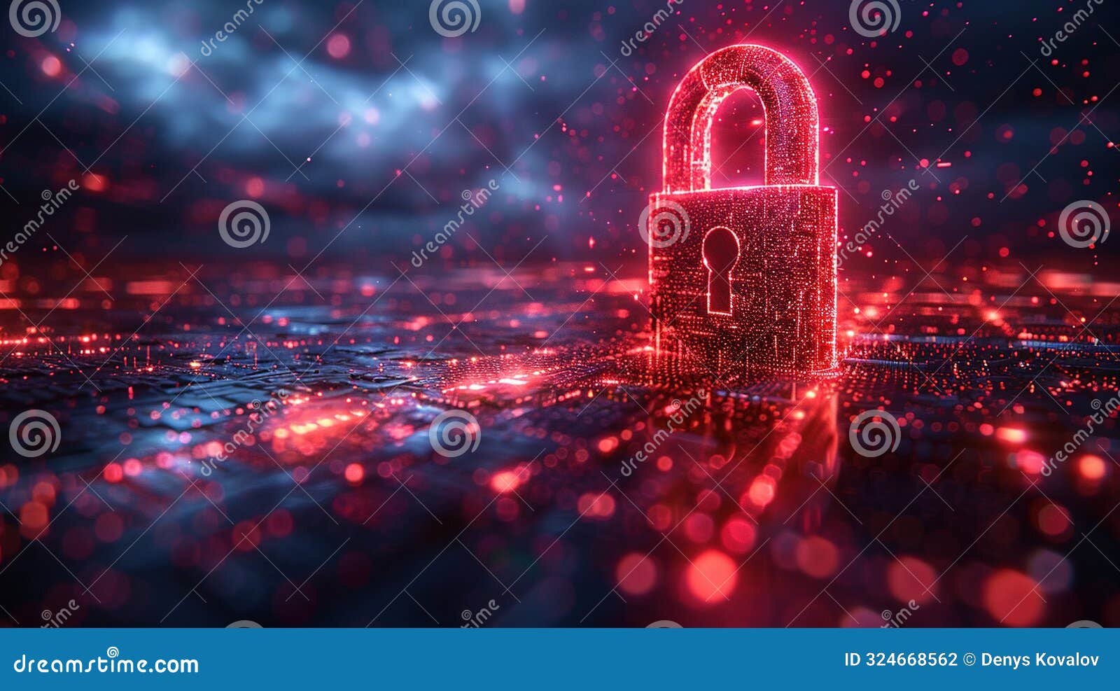 Digital Image of the Lock. the Concept of Aesthetic Security. Big Data ...