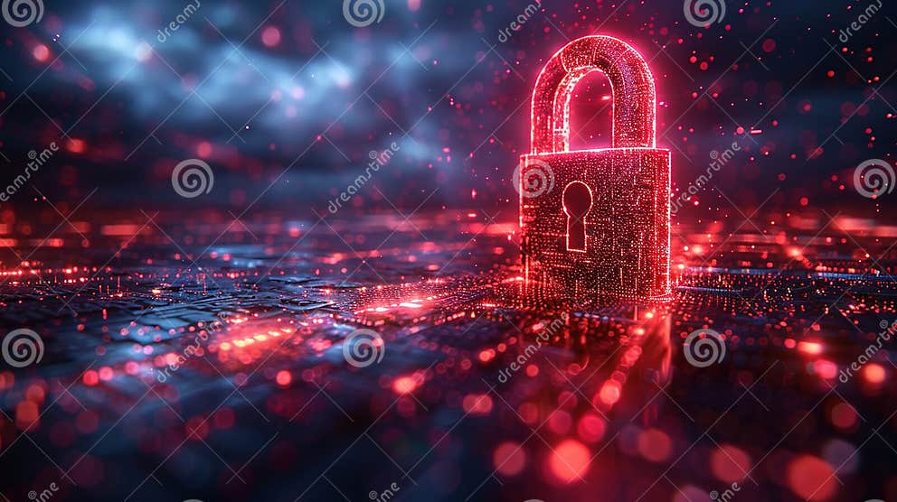 Digital Image of the Lock. the Concept of Aesthetic Security. Big Data ...