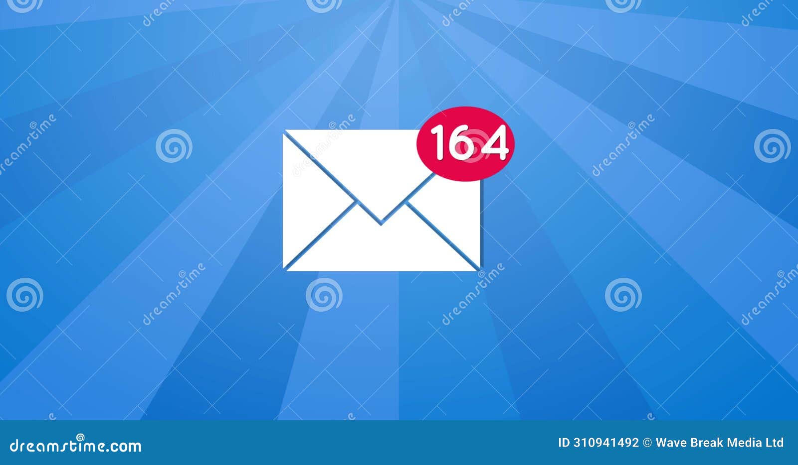 Digital Image of a Message Icon with an Increasing Count for Social ...