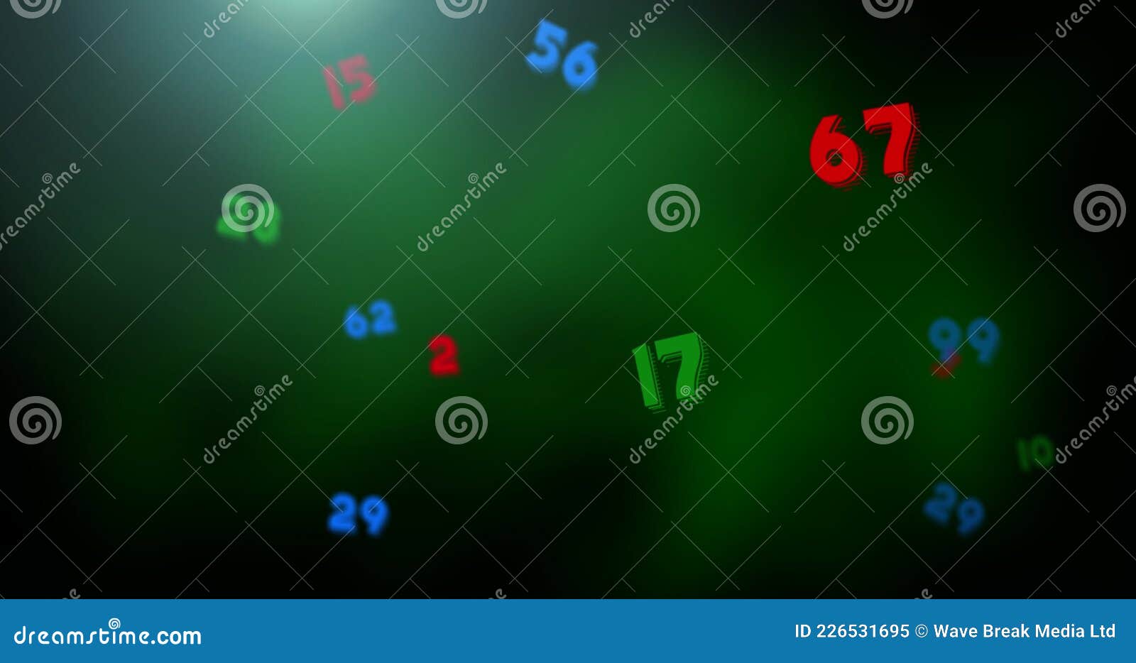 Digital Image of Multicolored Numbers Floating and Moving Against Grey ...