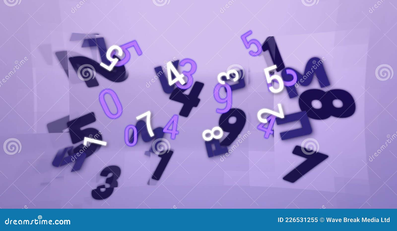 Digital Image of Multiple Changing Numbers and Alphabets Against Blue ...