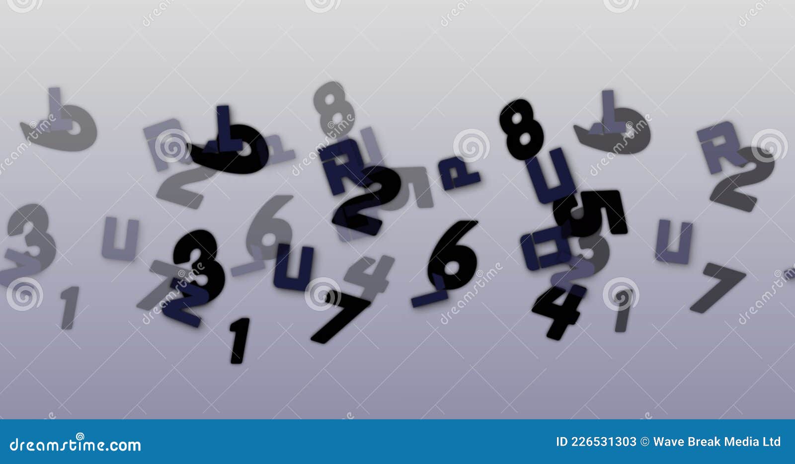 Digital Image of Multiple Changing Numbers and Alphabets Floating ...