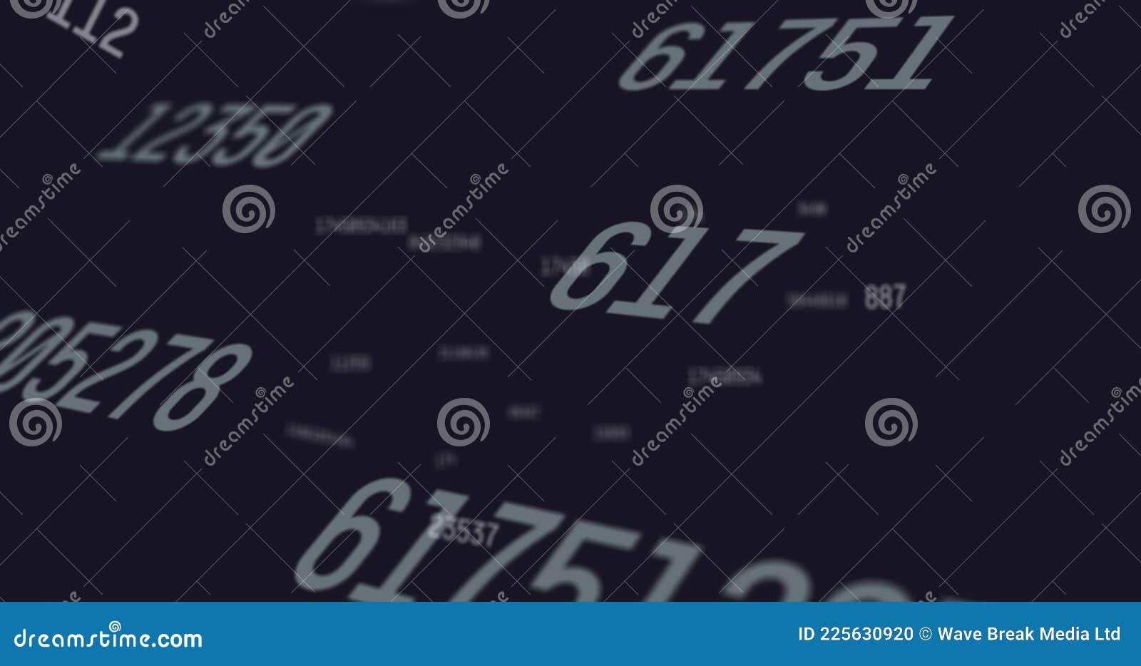 Digital Image of Multiple Changing Numbers Moving and Floating Against ...