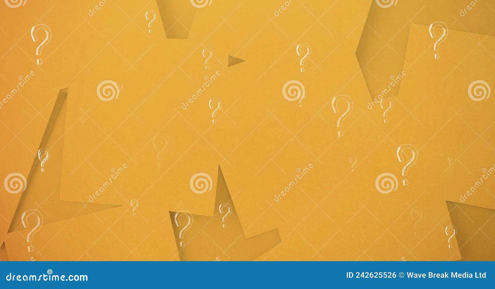 Digital Image of Multiple Question Mark Symbols Floating Yellow Blank ...