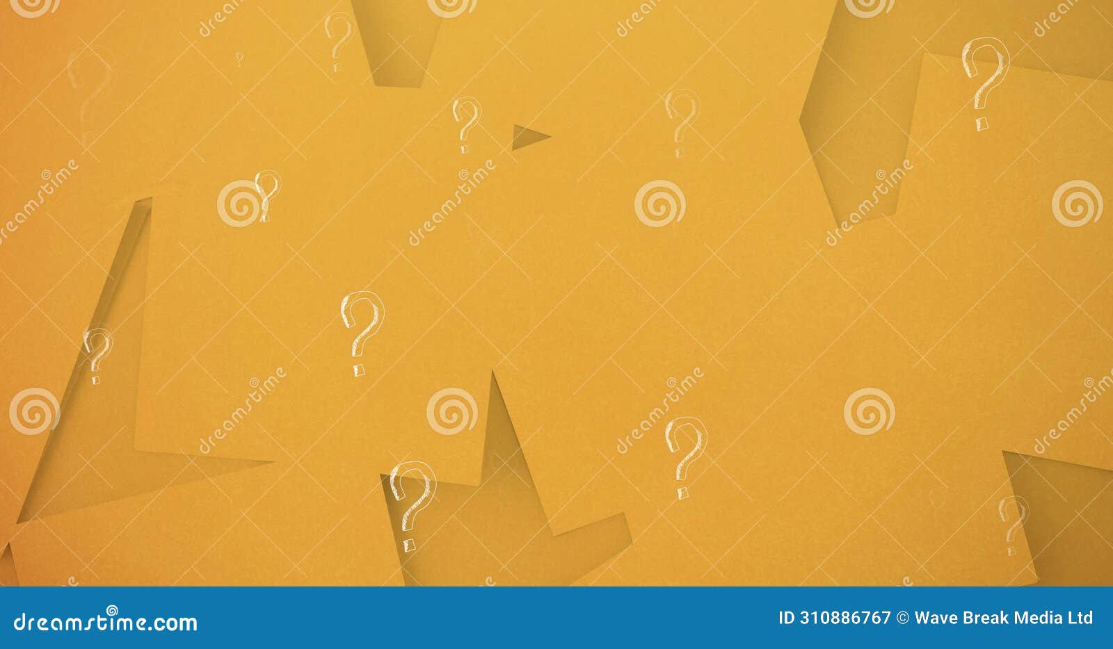 Digital Image of Multiple Question Mark Symbols Floating Yellow Blank ...