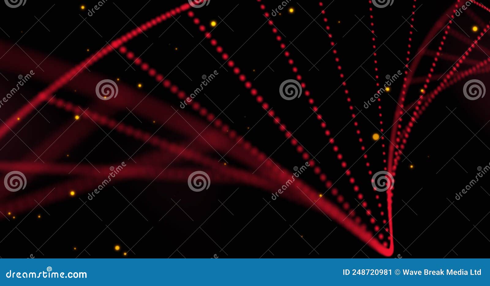 Digital Image of Multiple Red Particles Forming a Dna Structure Against ...