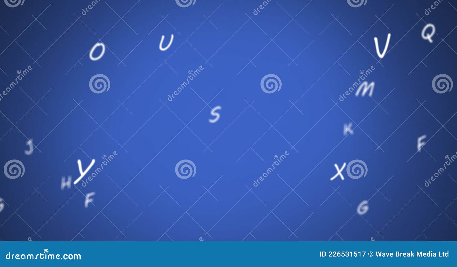 Digital Image of Multiple White English Alphabets Floating Against Blue ...