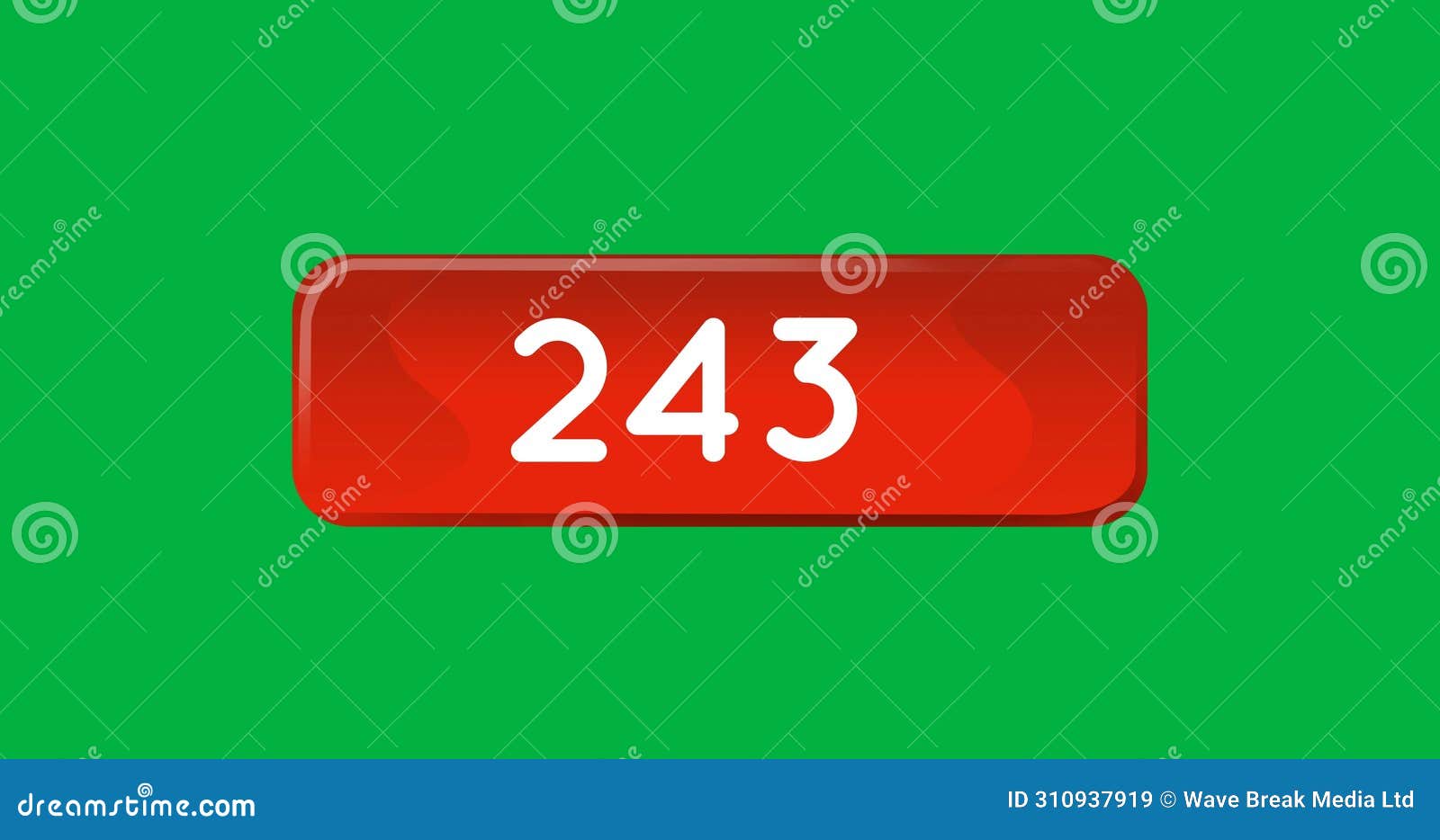 Digital Image of Numbers Counting Up Inside a Red Box on a Green ...