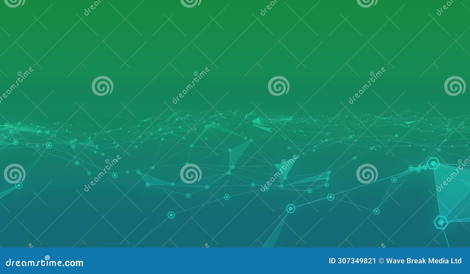 Digital Image of Plexus Networks Moving Against Green and Blue Gradient ...