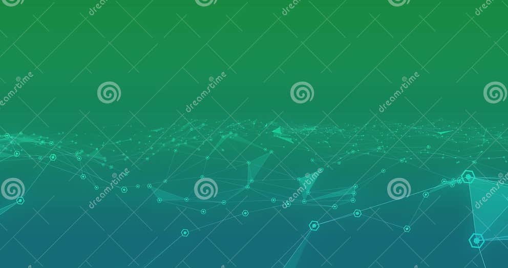 Digital Image of Plexus Networks Moving Against Green and Blue Gradient Background Stock ...