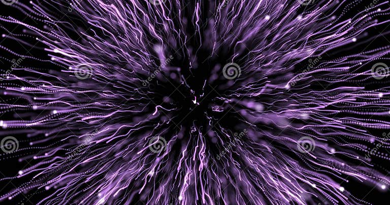 Digital Image of Purple Light Trail Exploding Against Black Background ...