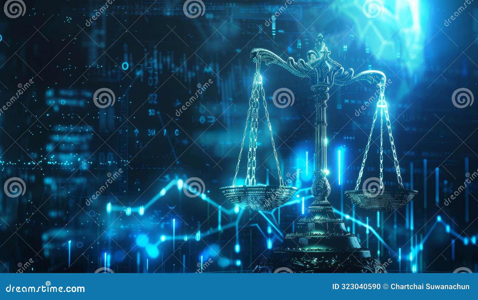 A Digital Image of a Scale with a Blue Background by AI Generated Image ...