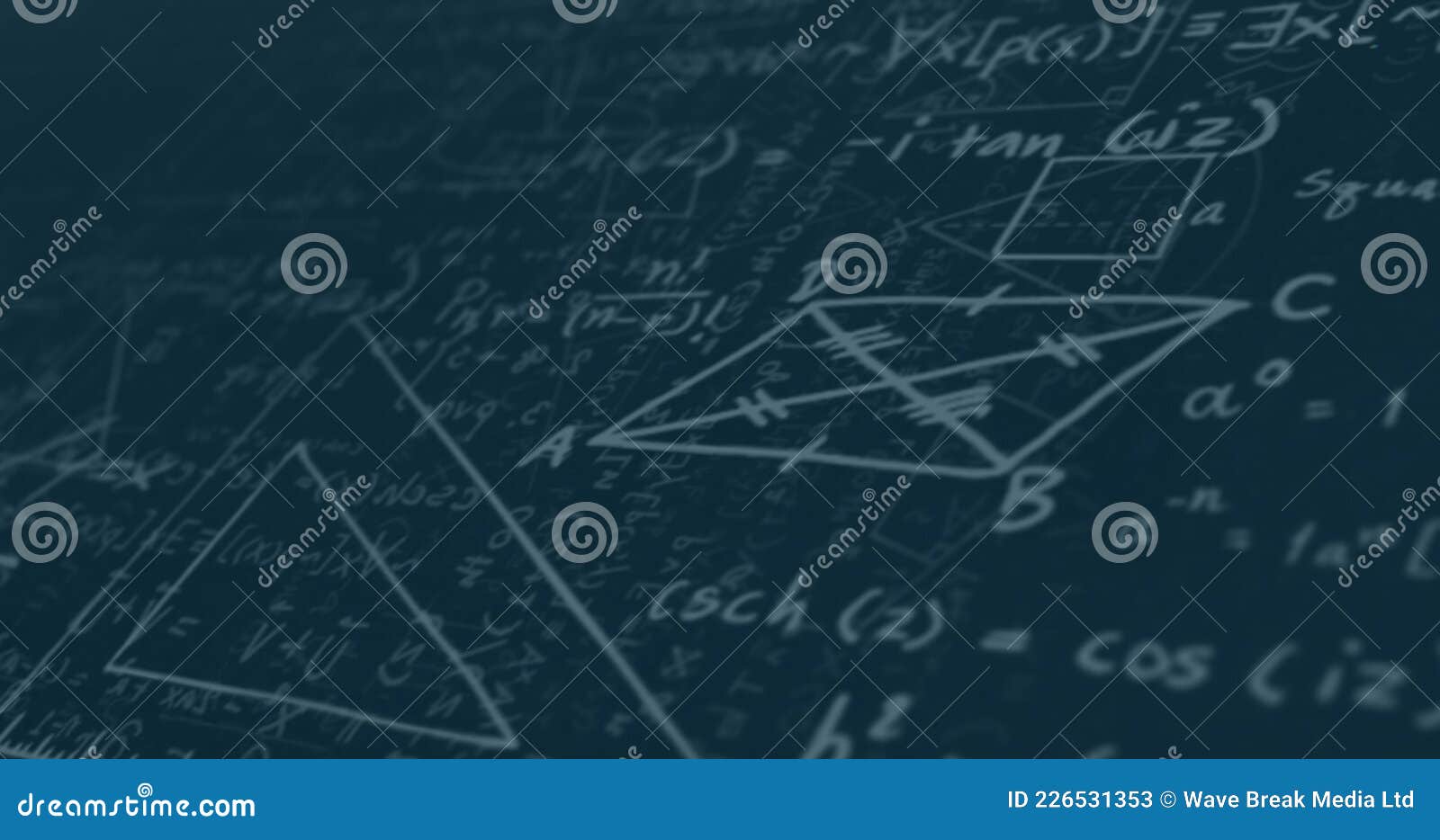Digital Image of Science Concept Icons Against Mathematical Equations ...