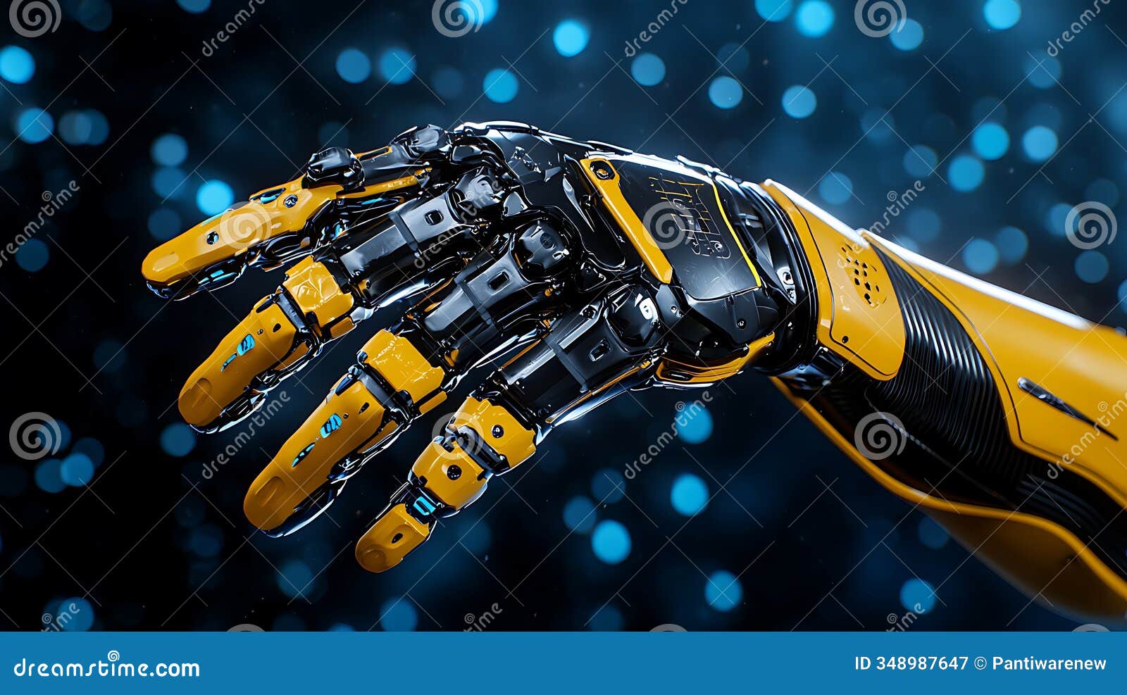 Detailed Robot Arm with Composite Joints and Material Stock ...