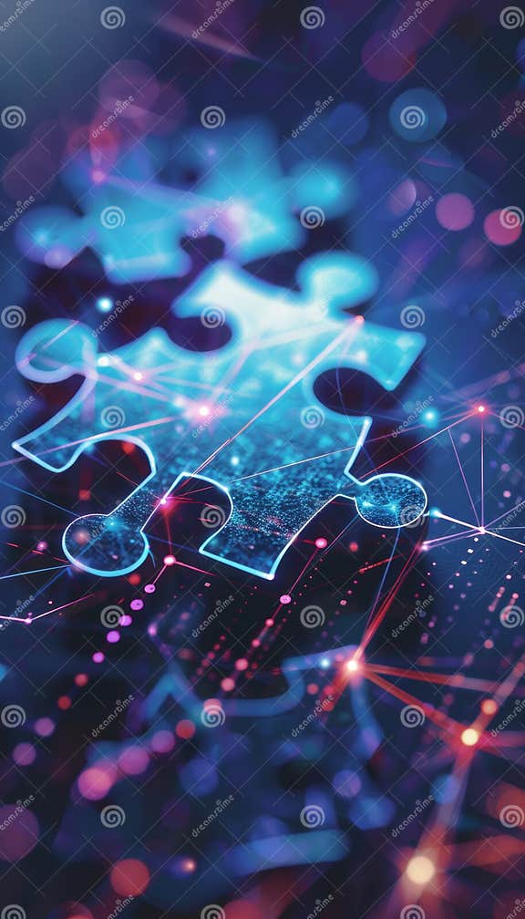 Digital Image Showcasing Api Integration with Puzzle Pieces on a ...