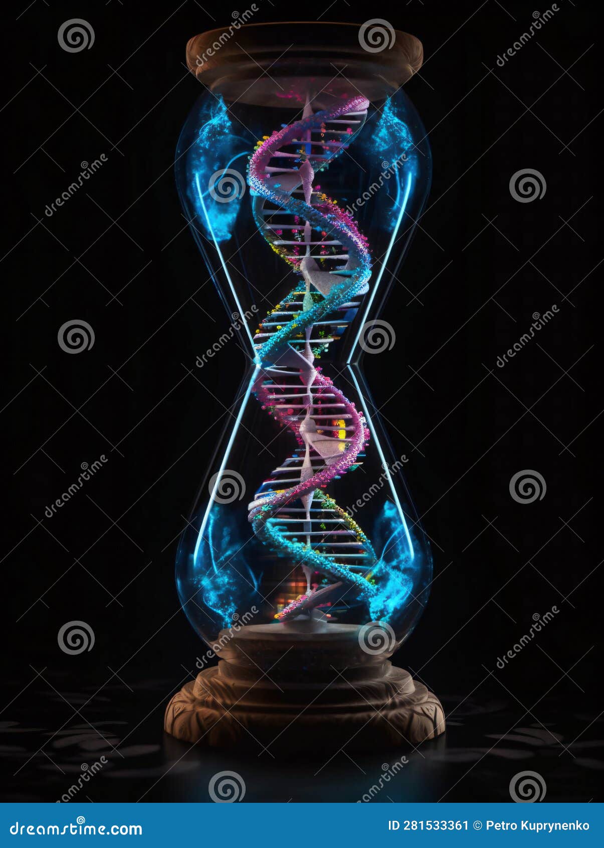 Digital Image of the Structure of DNA with a Generative Art Hologram in ...
