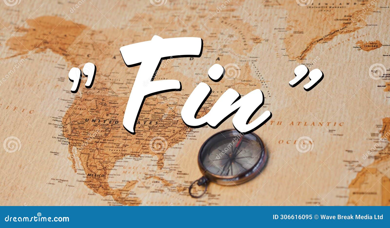 Digital Image of a White Fin Text Appearing in the Screen while ...