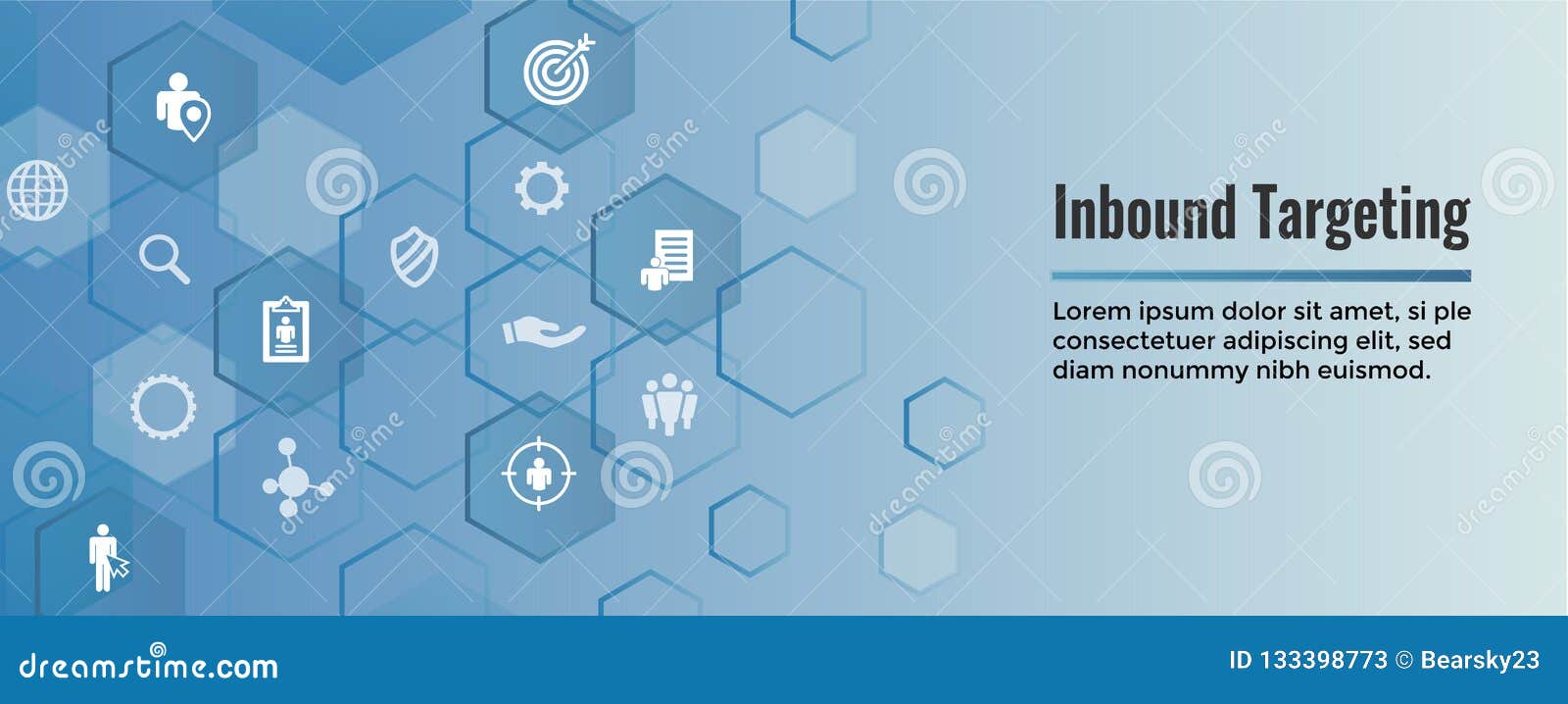 Digital Inbound Marketing and Targeting Web Banner W Vector Ico Stock ...