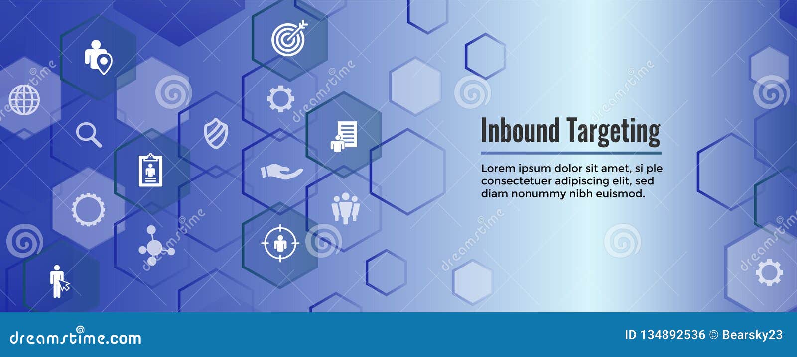 Digital Inbound Marketing and Targeting Web Banner W Vector Icon Set ...