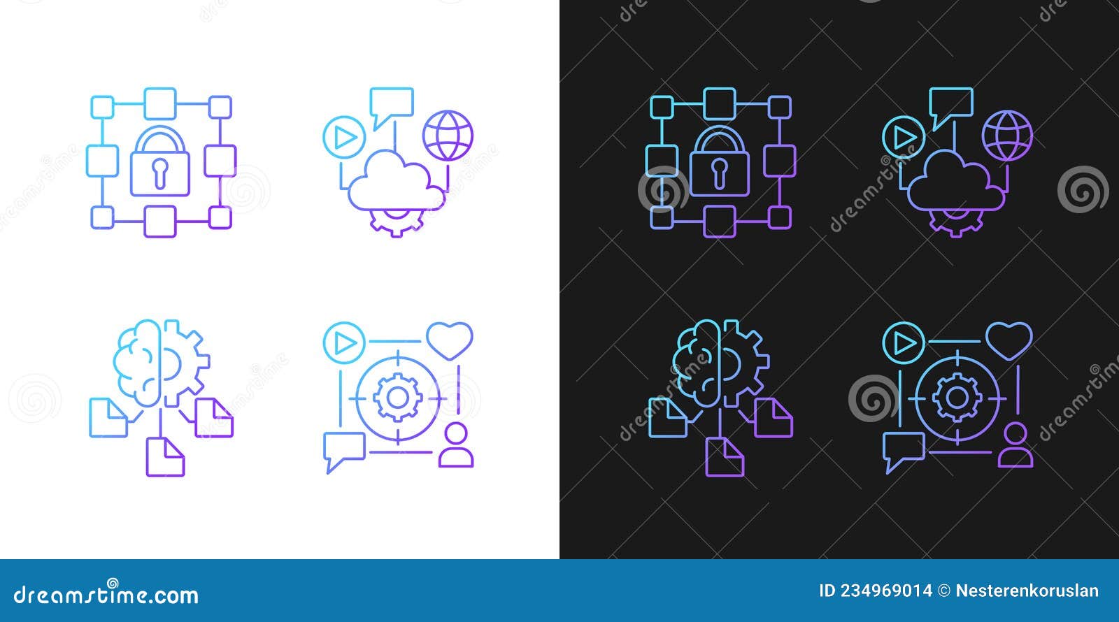 Digital Inclusion Gradient Icons Set for Dark and Light Mode Stock ...