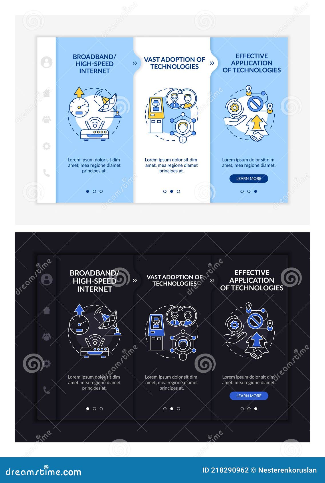 Digital Inclusion Preconditions Onboarding Vector Template Stock Vector ...