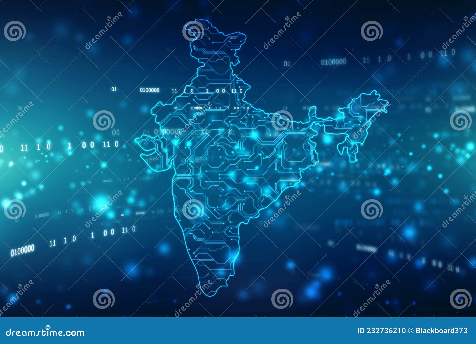 Digital India Concept, India Map with Circuit Lines on Technology ...