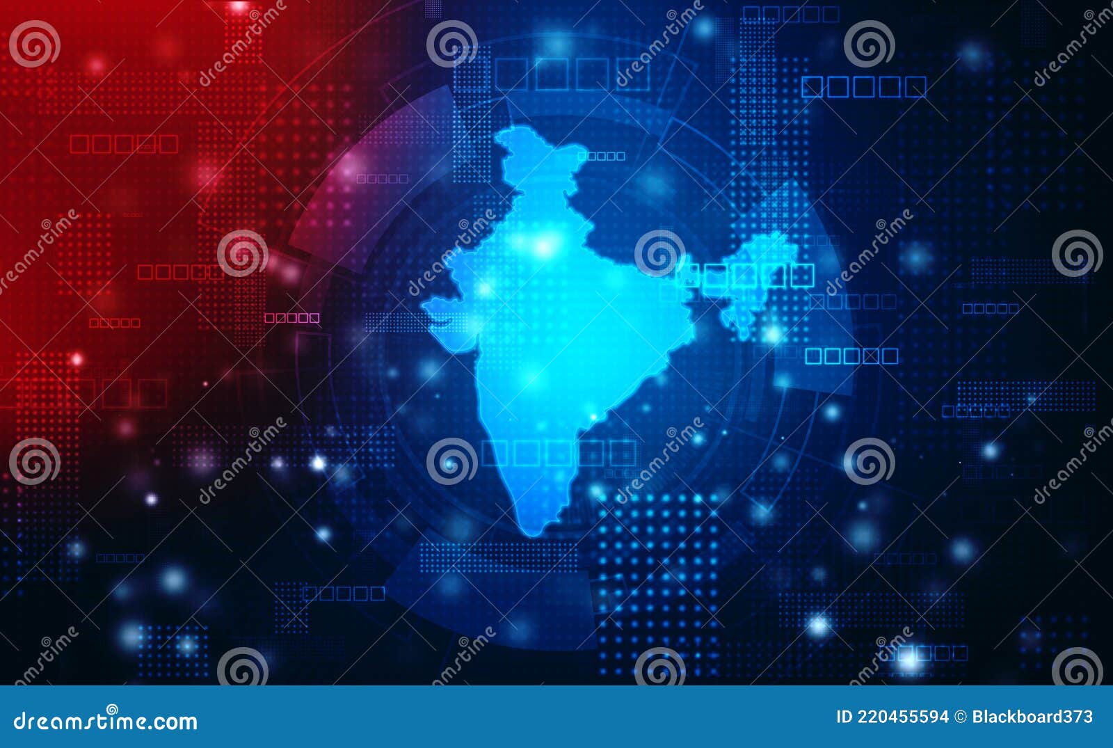 India Map on Technology Abstract Background Stock Illustration ...