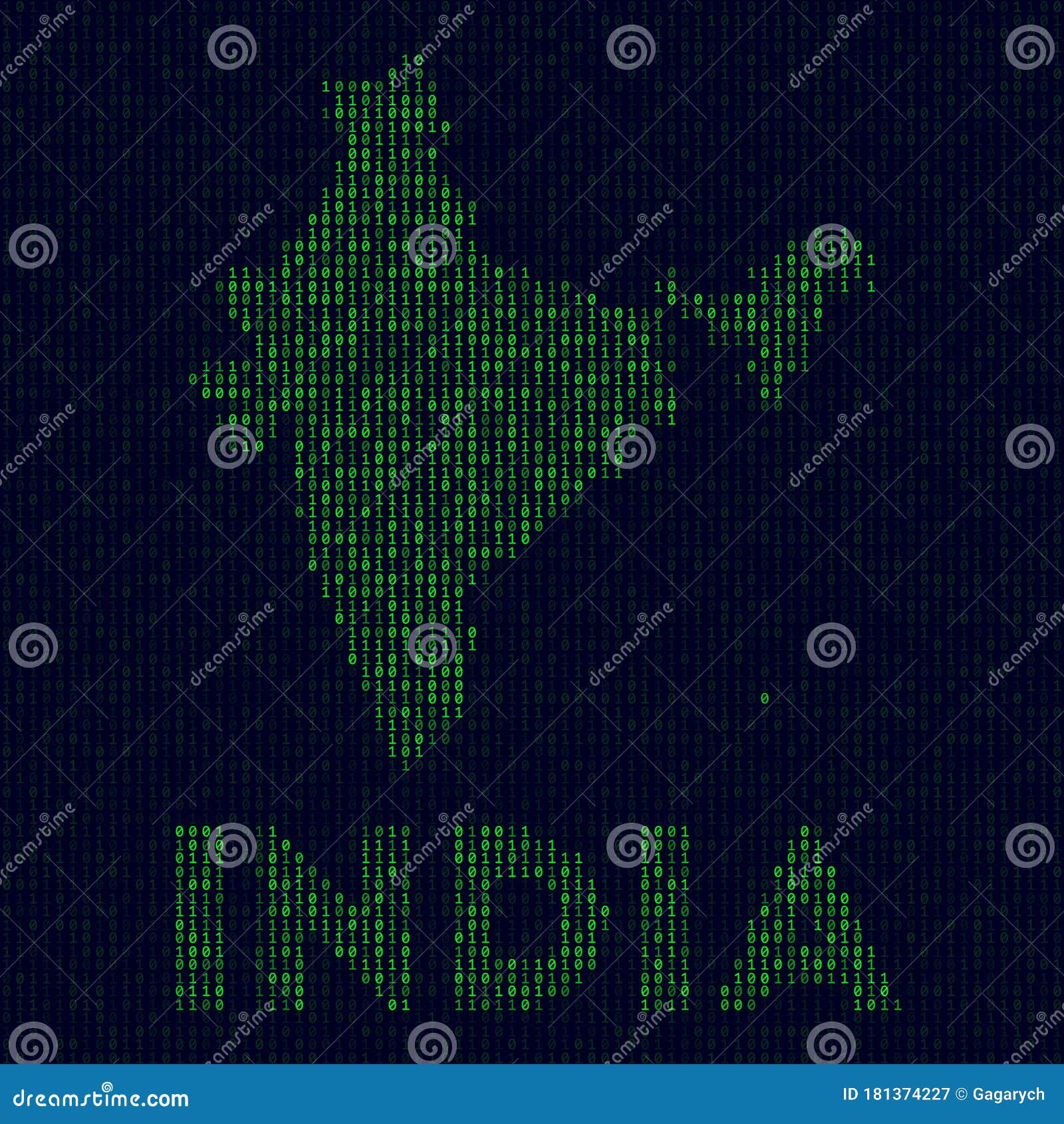 Digital India logo. stock vector. Illustration of binary - 181374227