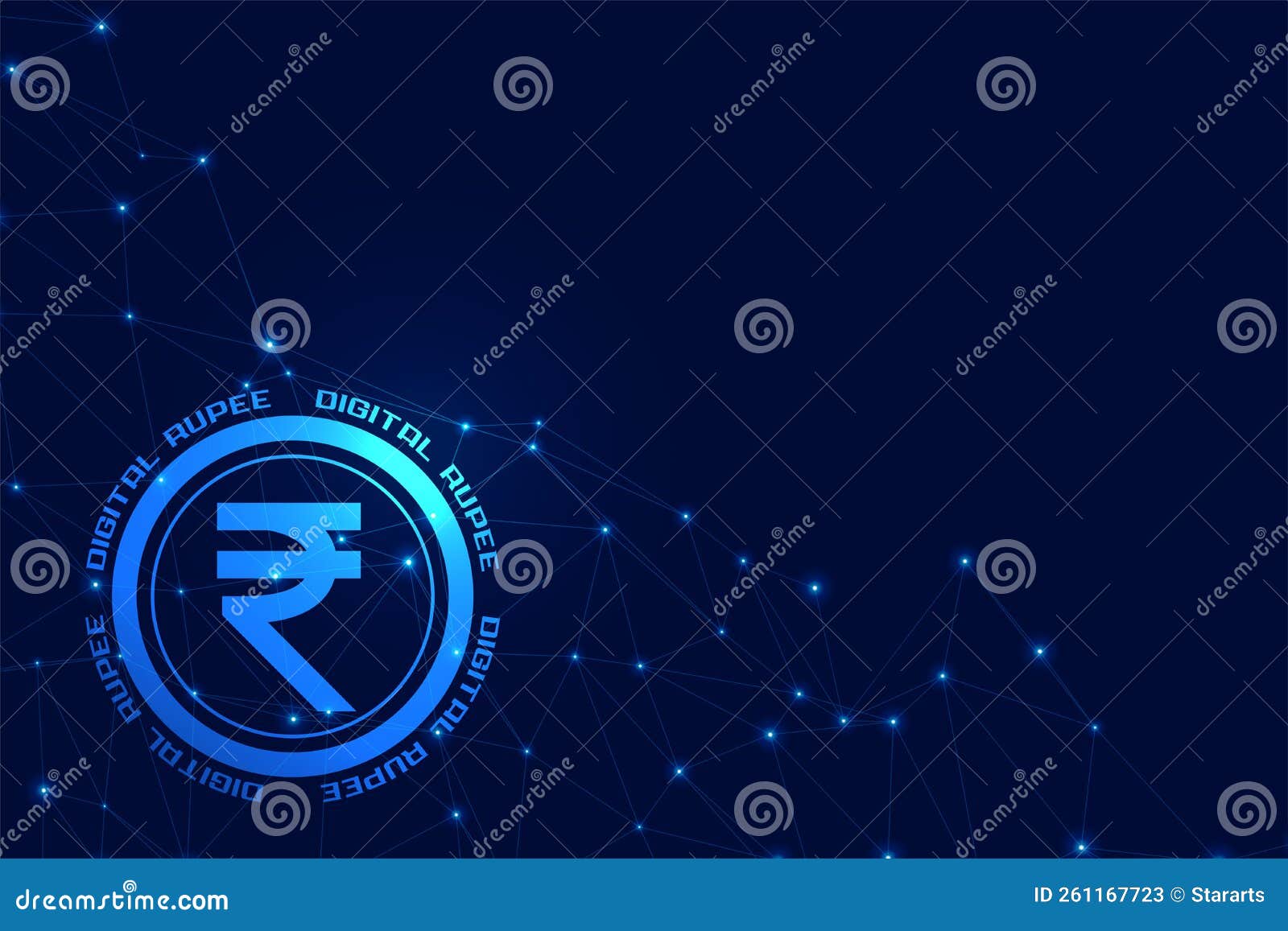 Digital Indian Currency Background With Rupee Symbol Cartoon Vector ...