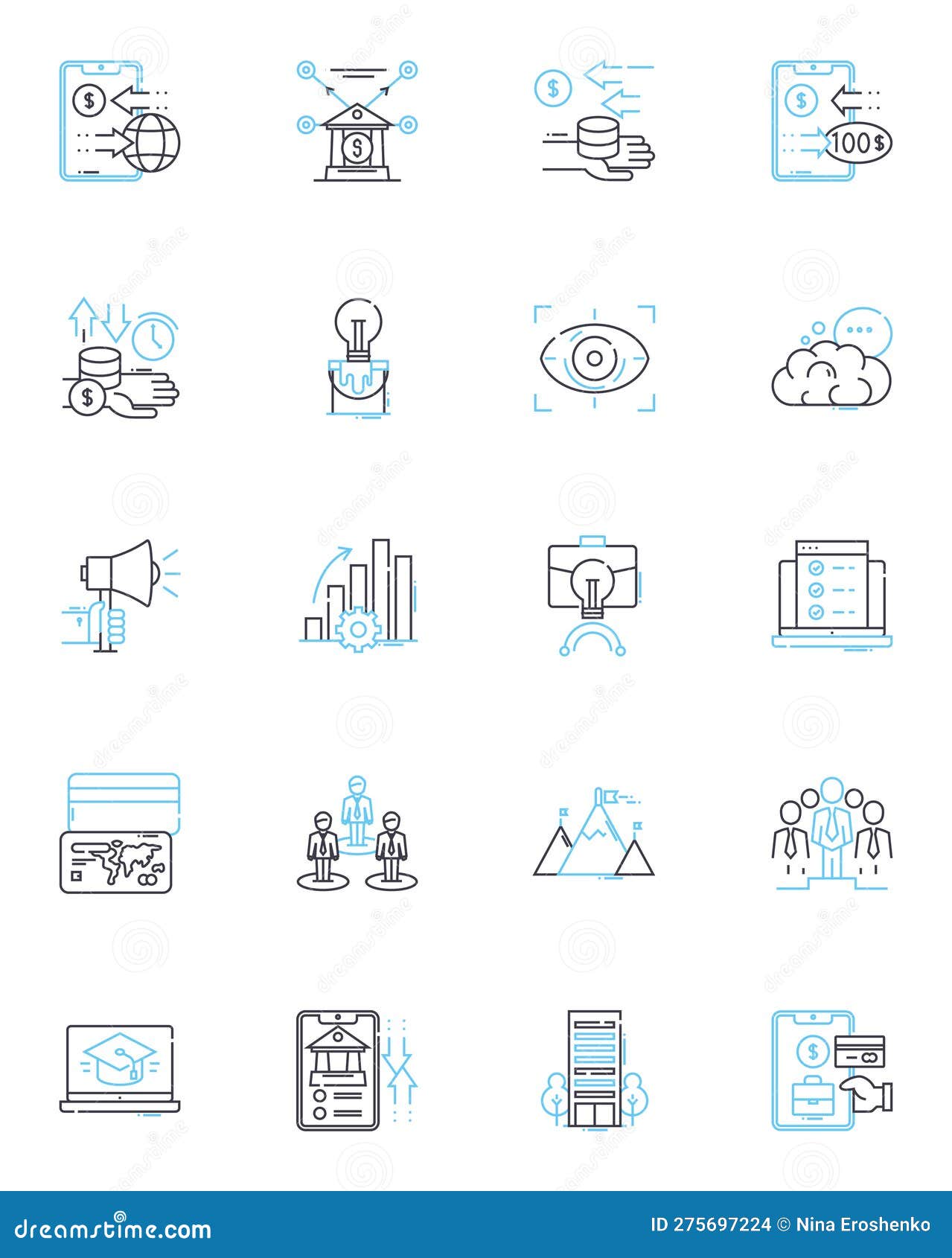 Digital Industry Linear Icons Set. Digitalization, Innovation ...