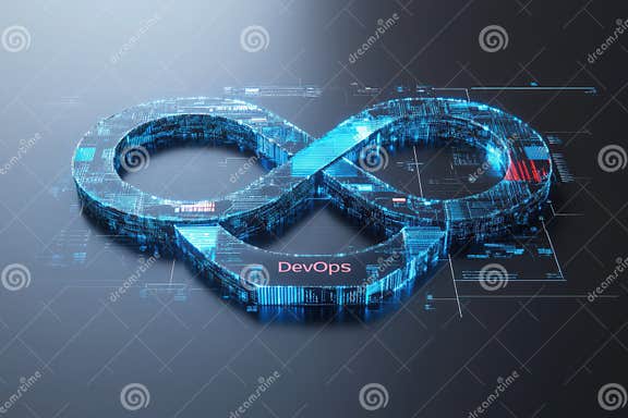 DevOps Integration Symbol Represented with a Digital Infinity Loop on a ...