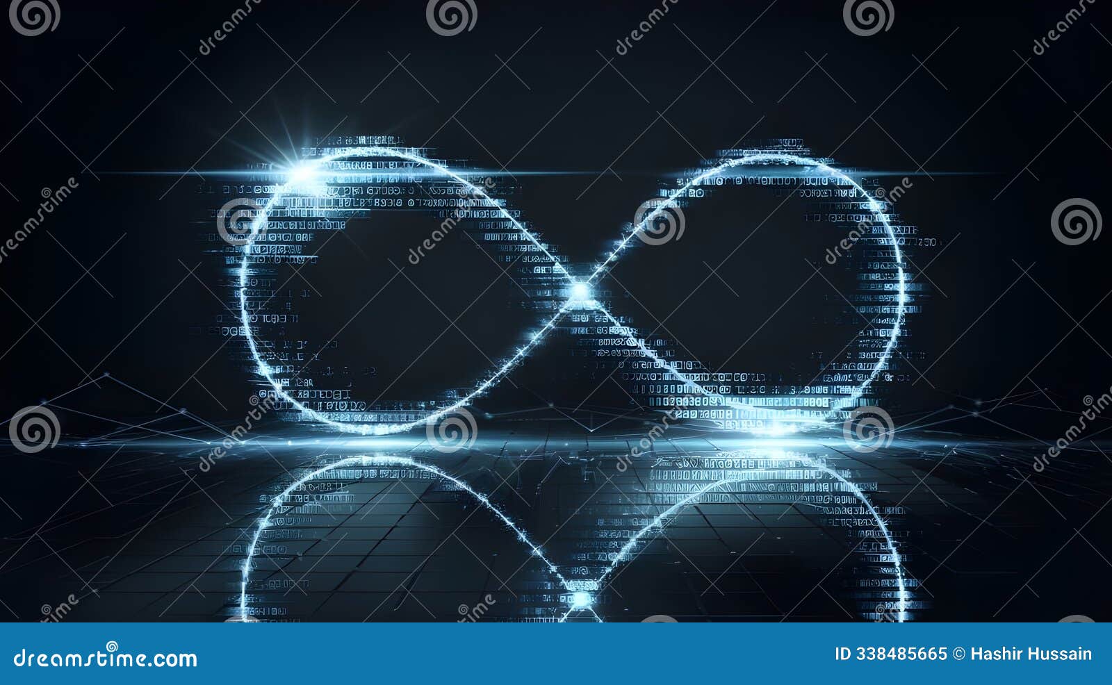 Digital Infinity Logo Design With Floating Particles Vector ...