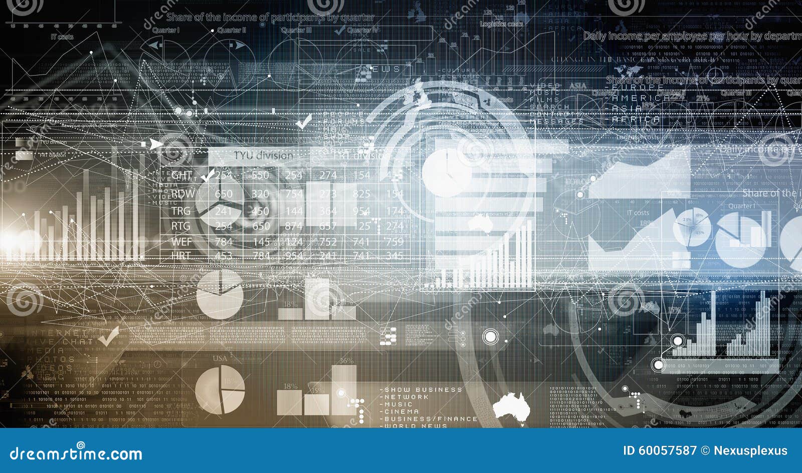 Digital infographics stock illustration. Illustration of economy - 60057587