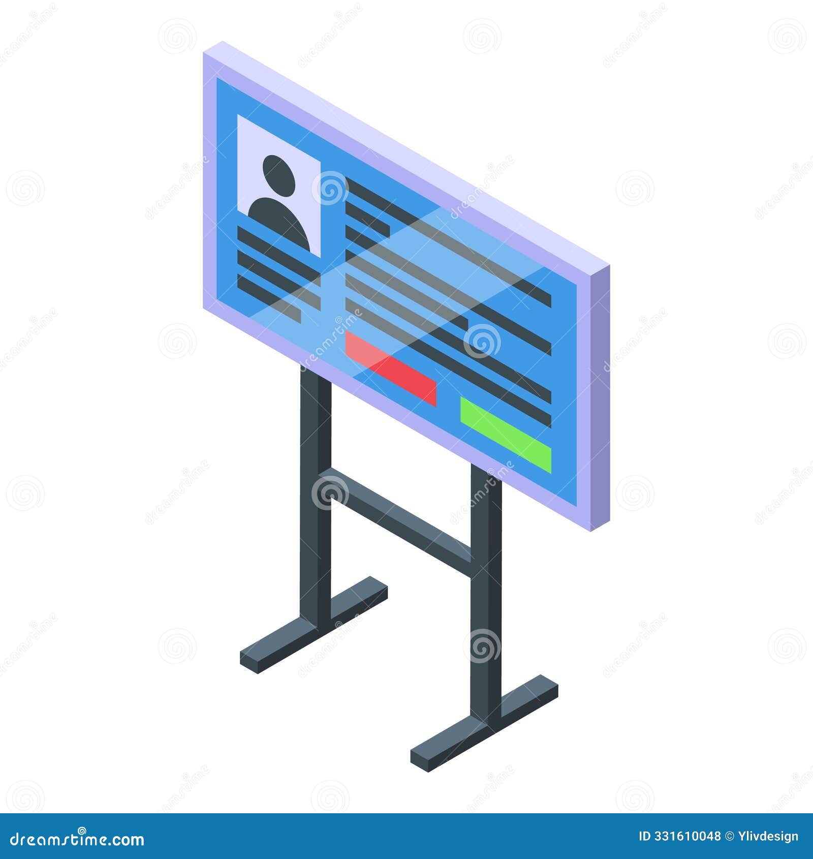 Digital Information Board Showing Personal Profile Information ...