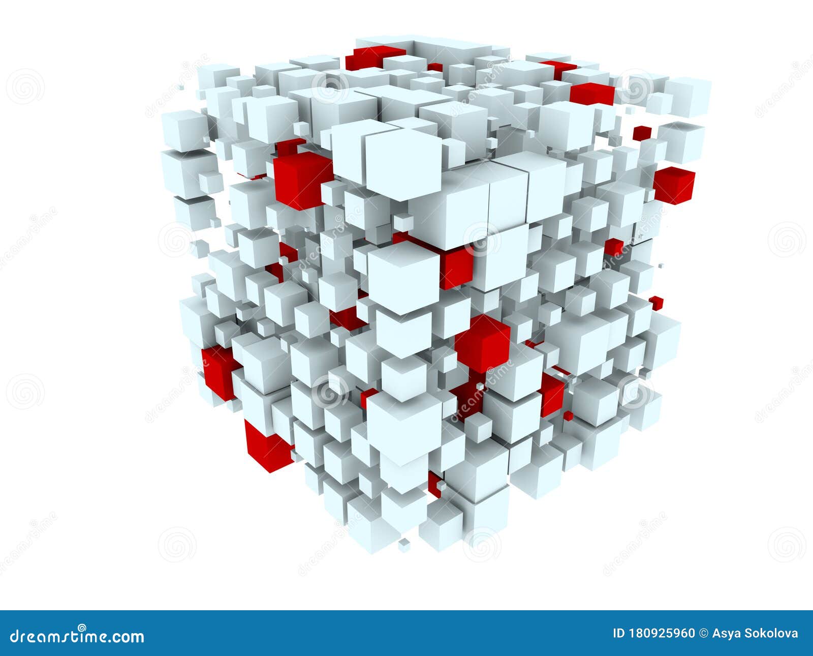 Digital Information Cube stock illustration. Illustration of form ...