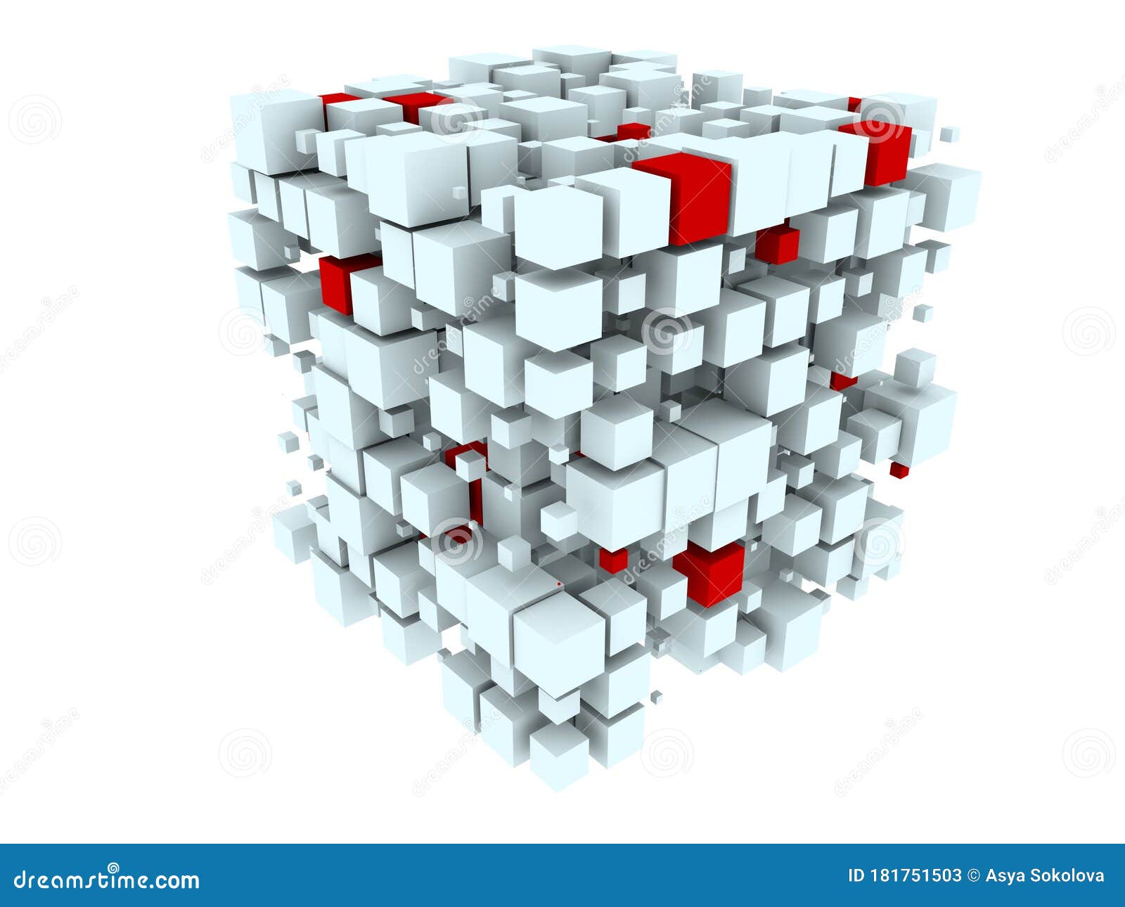 Digital Information Cube stock illustration. Illustration of research ...